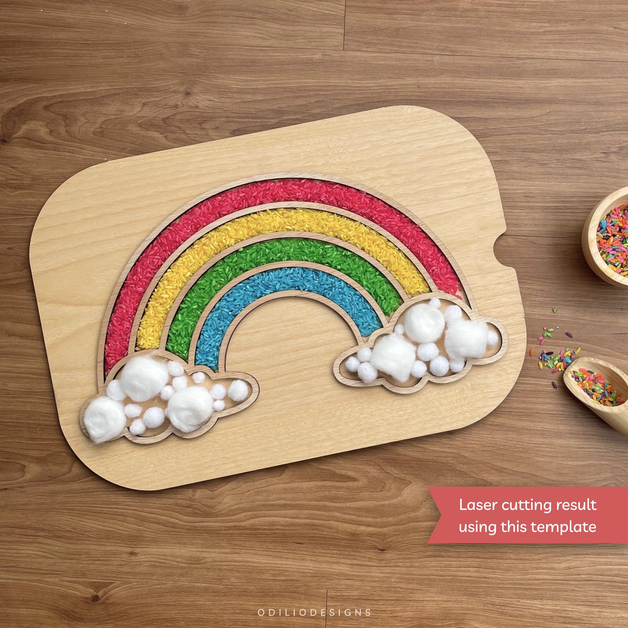 Rainbow Puzzle Flisat Insert Trofast Bin Lid - SVG DXF Template Laser ...