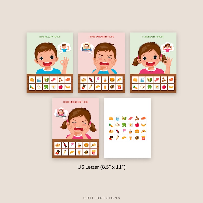 Healthy & Unhealthy Foods Sorting Activity for Preschool Kindergarten ...