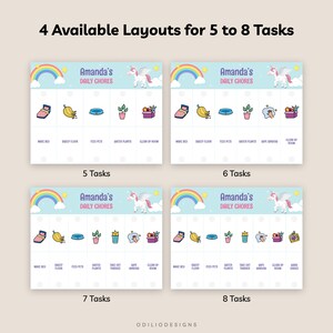 Rainbow Unicorn Chore Flip Chart for Girl Toddler Preschool Kid ...