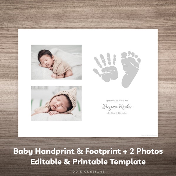 Baby Handprint Photo Kit - Etsy