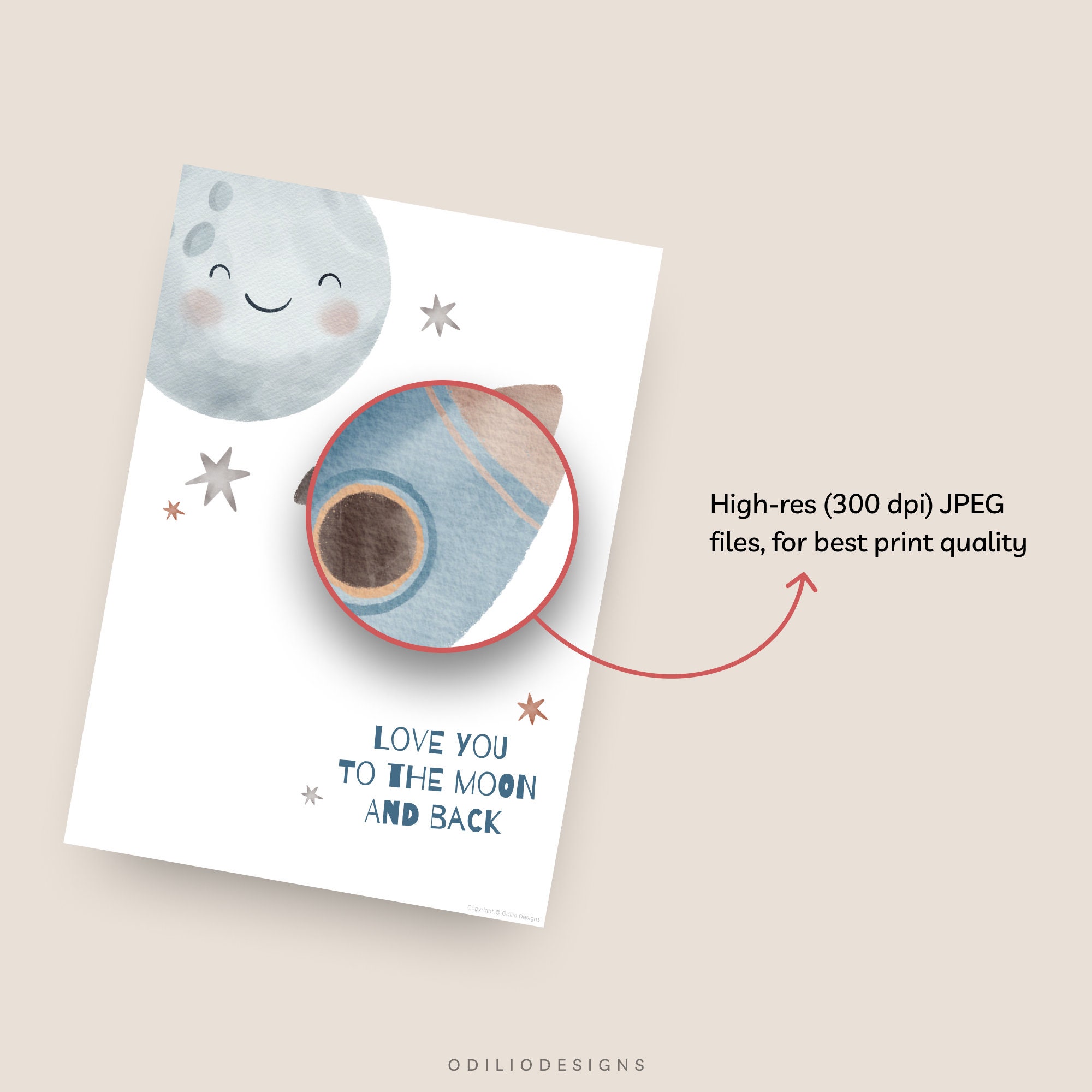 Love You to the Moon and Back Handprint Art Printable Rocket Moon Stars ...