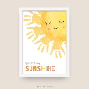 You Are My Sunshine Handprint Art Craft for Kids DIY Hand Print ...