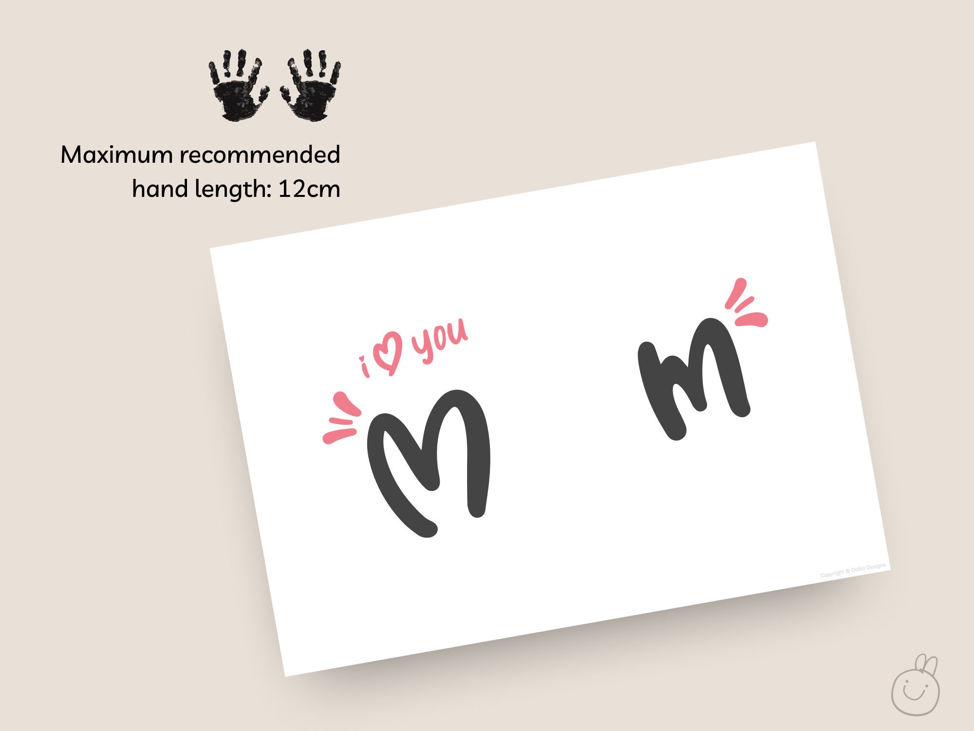 I Love You Mom Handprint Art Craft Valentine's Day Gift for Mother's ...