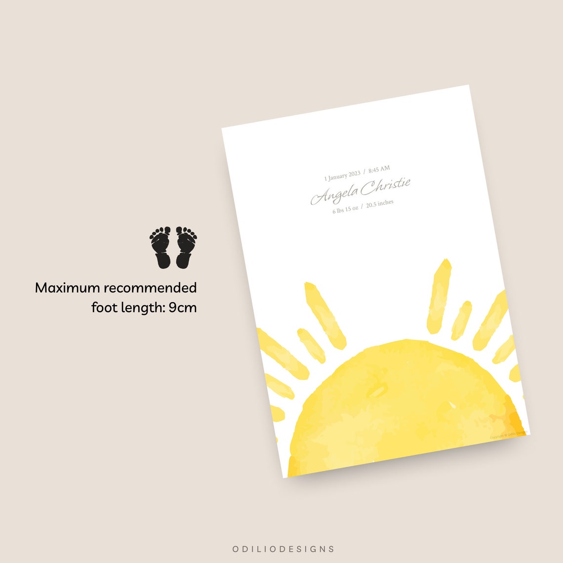 Personalized Baby Footprint Kit for Newborn Foot Feet Print Keepsake ...