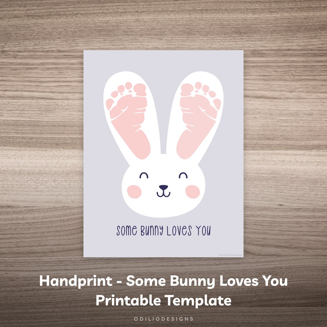 Easter Handprint Footprint Art Craft Some Bunny Loves You Sign for Baby ...