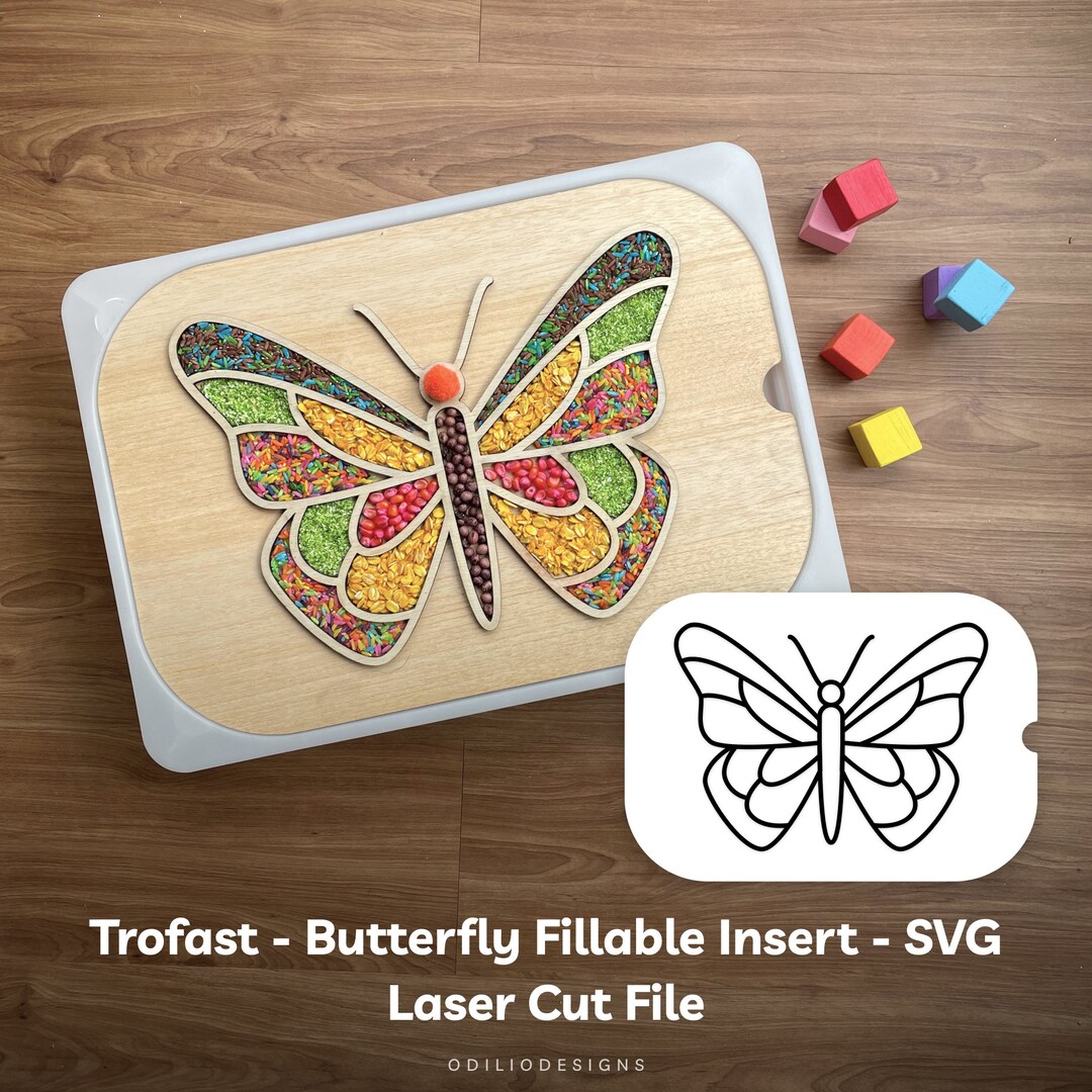 Fichier de découpe laser SVG Trofast Bin Couvercle papillon Flisat à ...