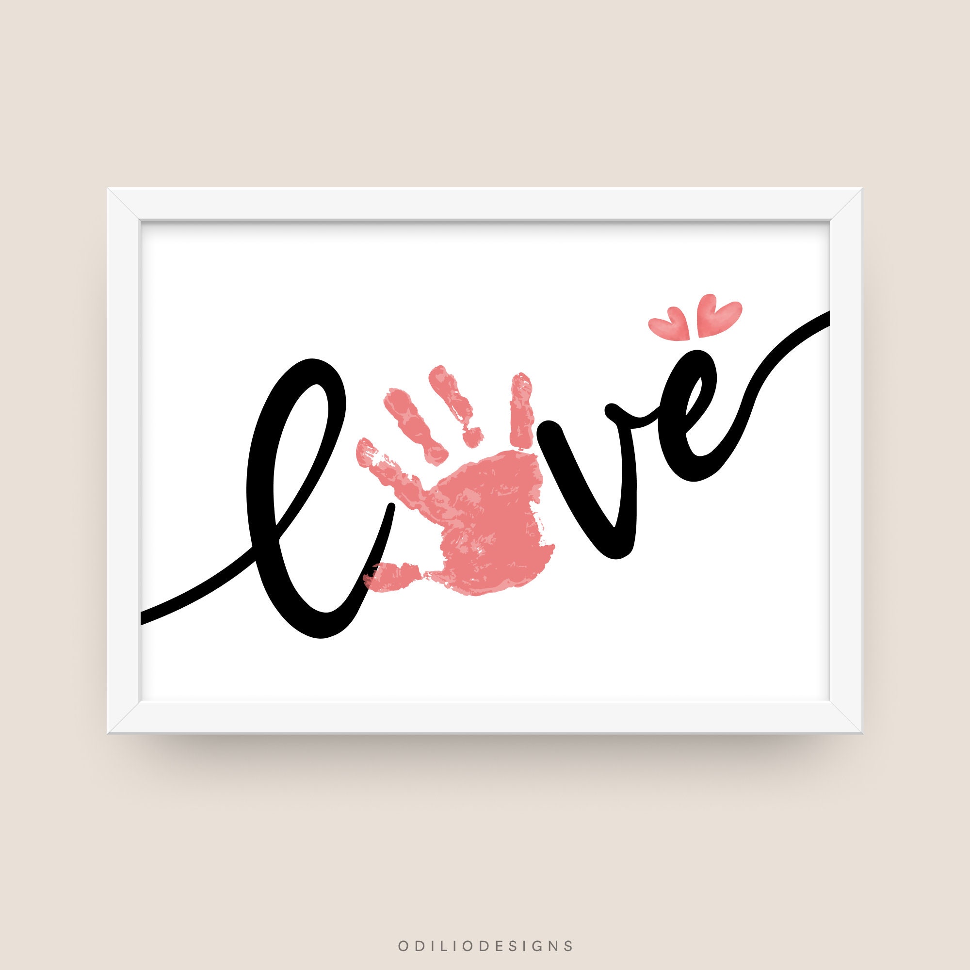 LOVE Handprint Art Craft Valentine's Day Card DIY Kids Gift for Mom Dad ...