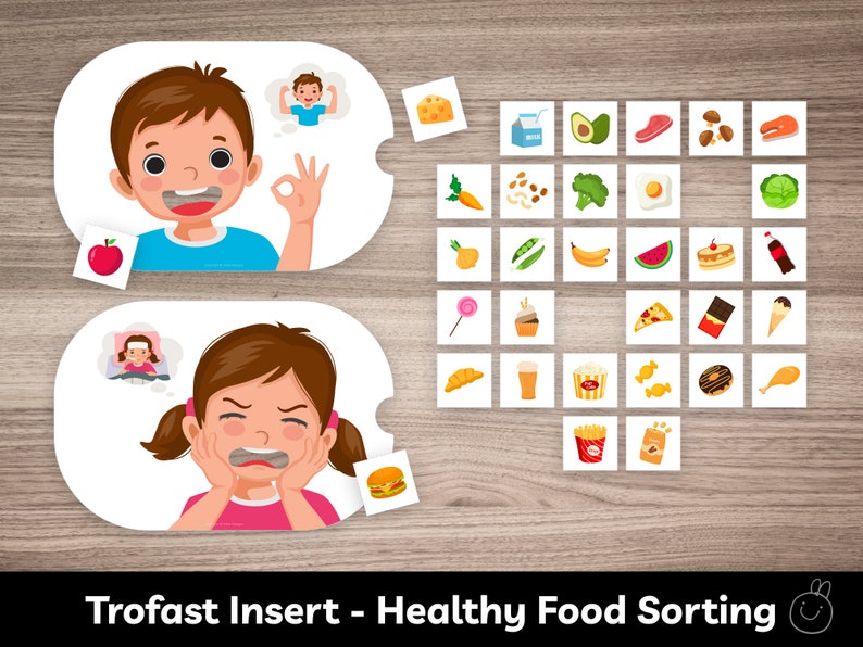 Healthy and Unhealthy Food Sorting Game on Flisat Table - Etsy