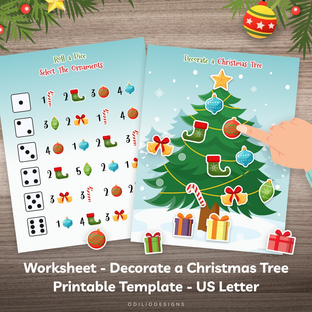 Build a Christmas Tree Worksheet for Preschool Kindergarten - Etsy