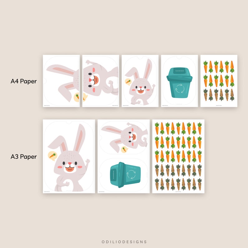 Feeding Bunny Flisat Insert Trofast Bin Lid Printable Easter Rabbit ...