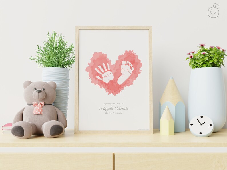 Personalized Baby Handprint Footprint Keepsake Printable - Etsy