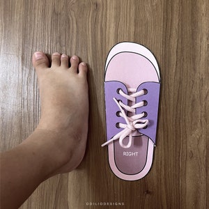 Shoe Tying Practice Printable Card for Kids Learn to Tie Shoe Lacing ...