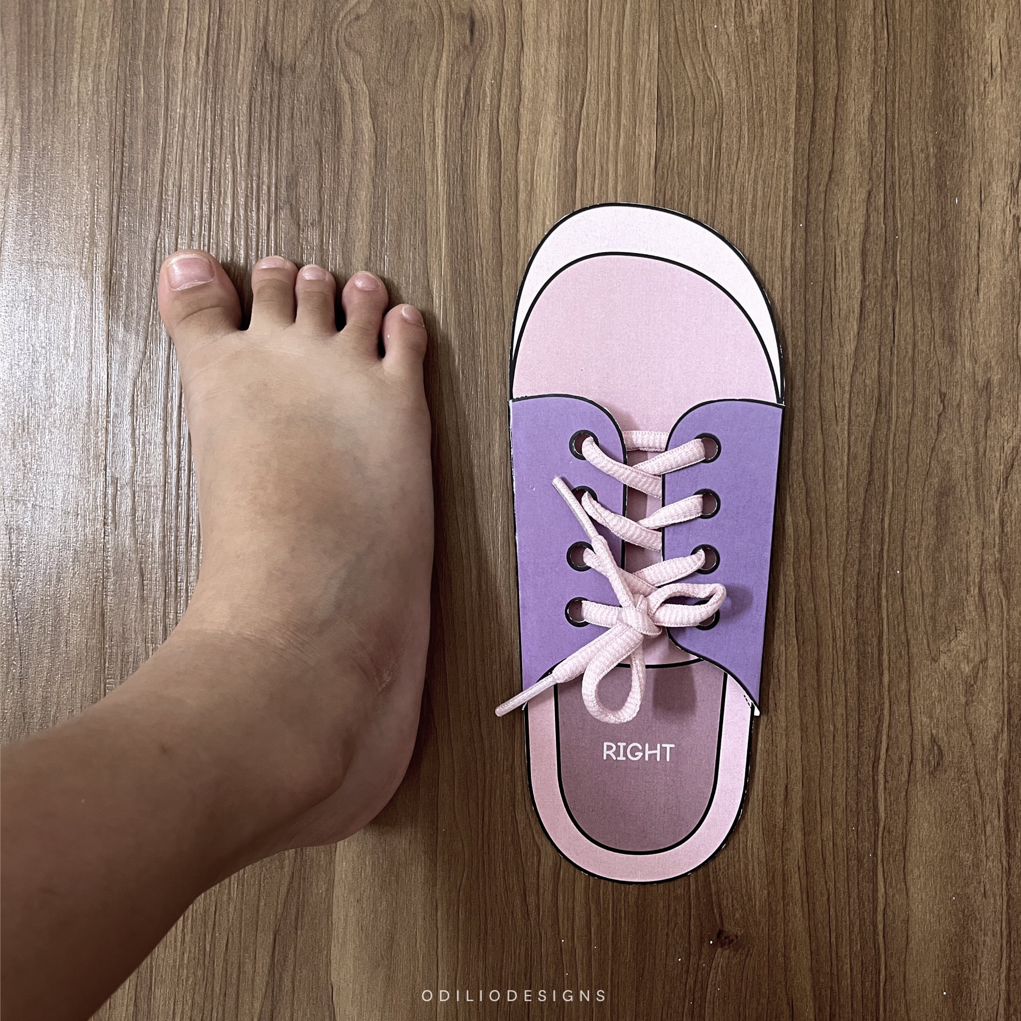 Shoe Tying Practice Printable Card for Kids Learn to Tie Shoe Lacing ...