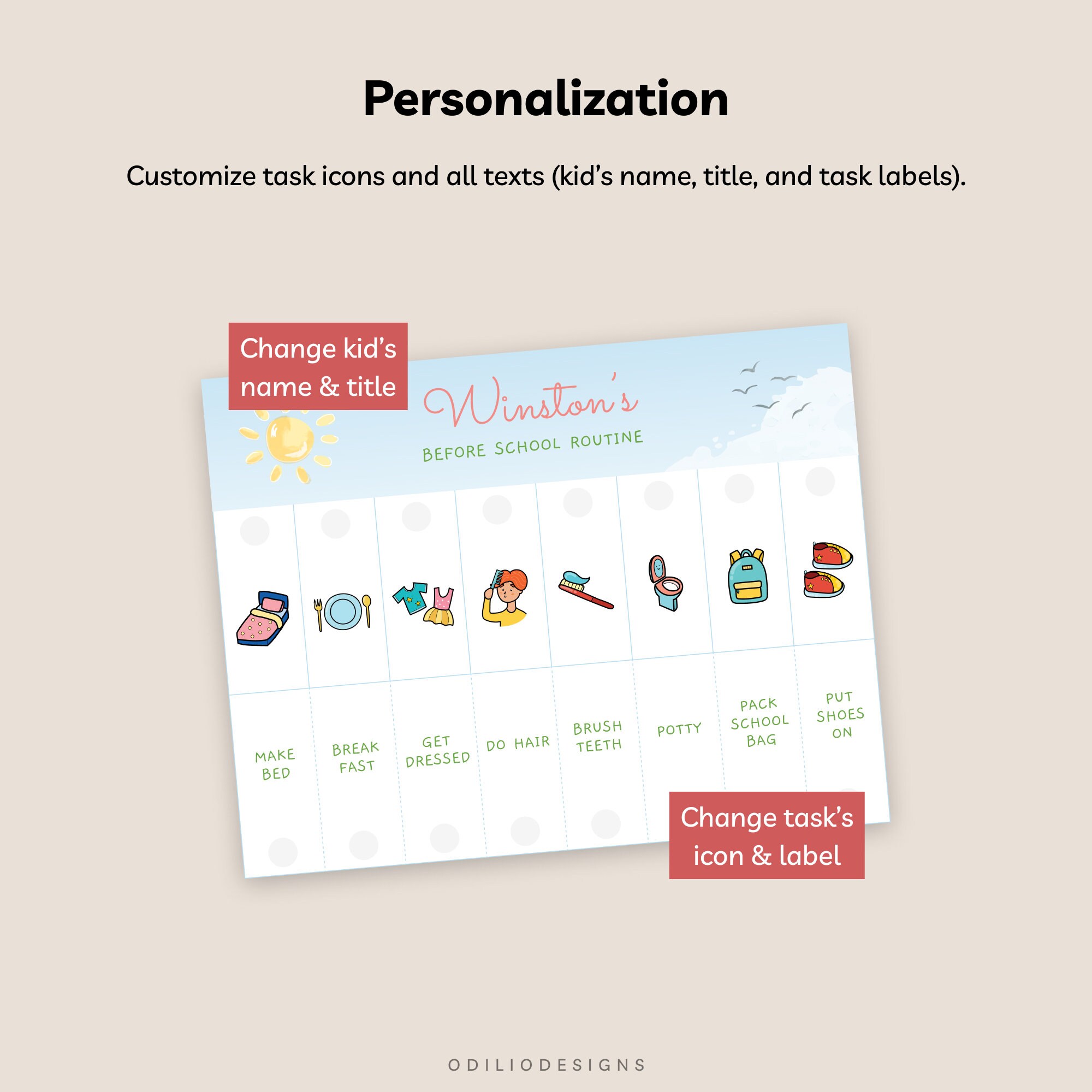 Editable Morning Routine Flip Chart for Kids Before School - Etsy Canada