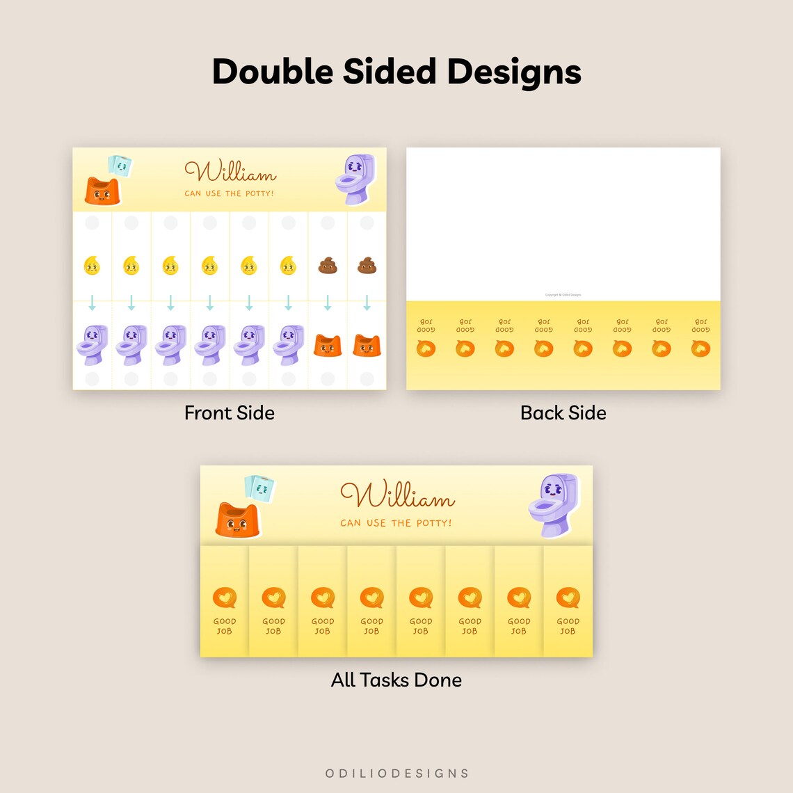 Editable Potty Training Flip Chart Printable Toilet Training Chart for ...