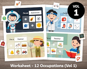 Community Helpers Activity Busy Book Printable Worksheet for Toddler ...