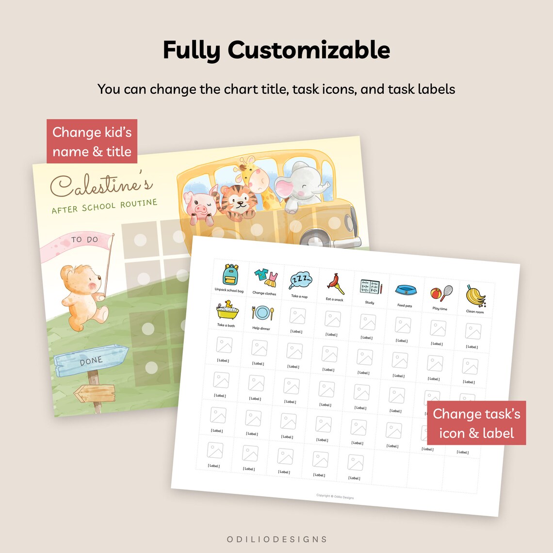 After School Routine Chart for Kids Before School Morning Checklist ...