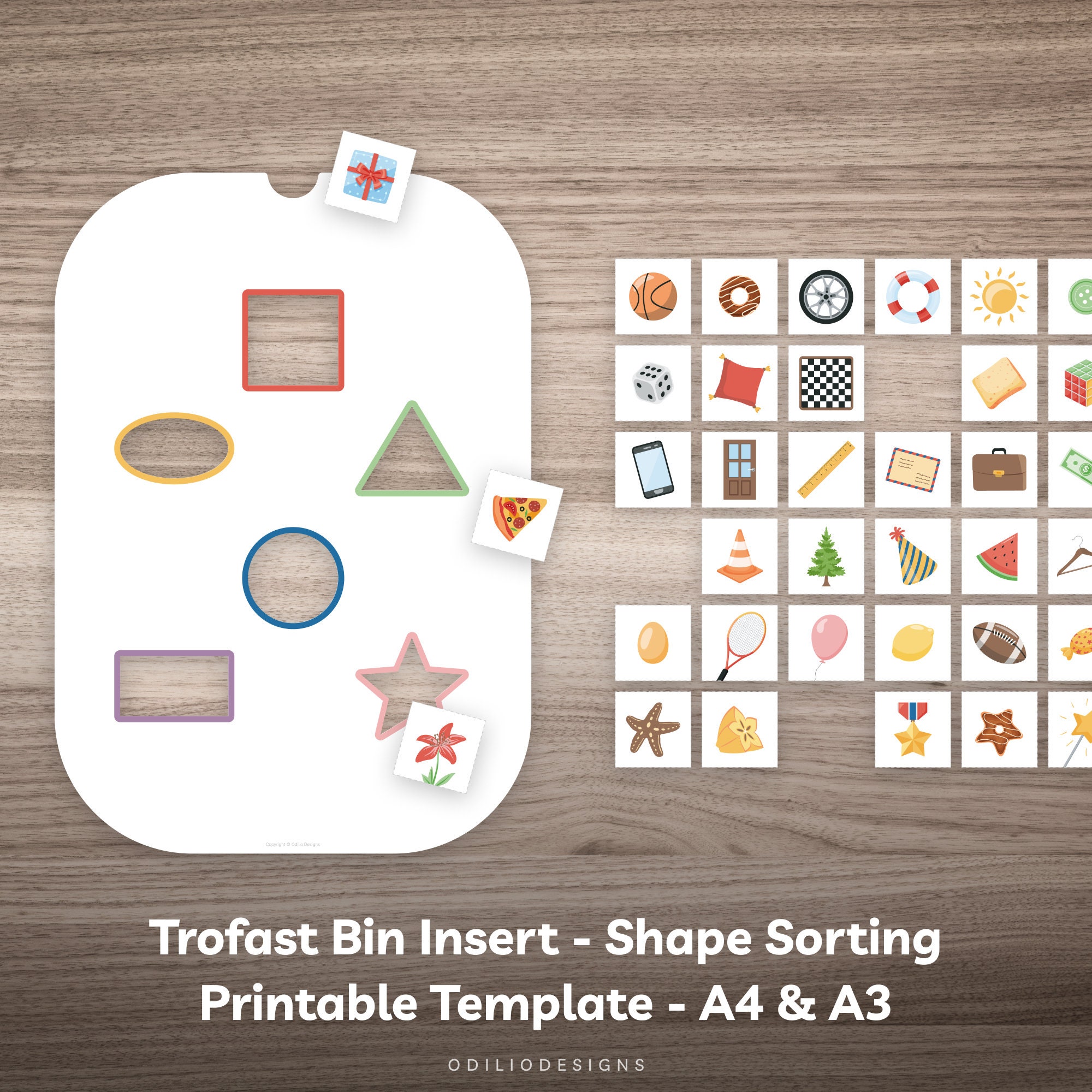 Shape Sorting Flisat Trofast Lid Insert Printable Template for Object ...