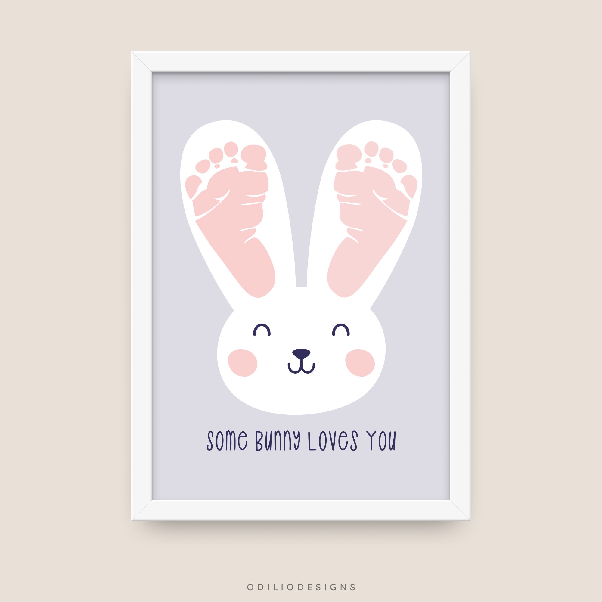 Easter Handprint Footprint Art Craft Some Bunny Loves You Sign for Baby ...