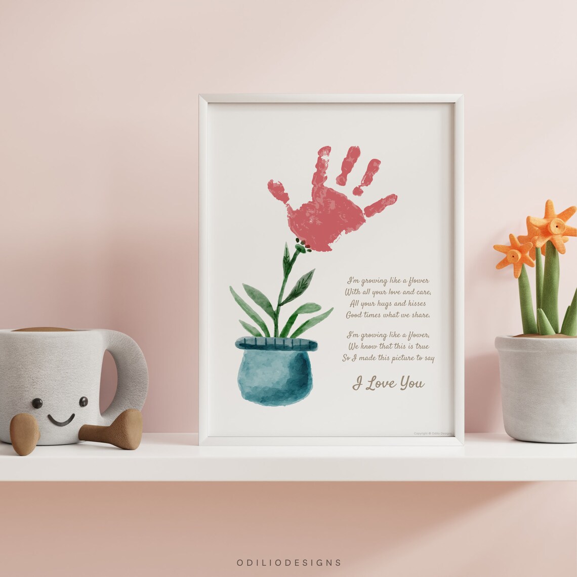 Flower Handprint Art for Mother's Day Gift for Mom Birthday Gift From ...