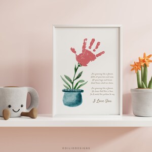 Flower Handprint Art for Mother's Day Gift for Mom Birthday Gift From ...