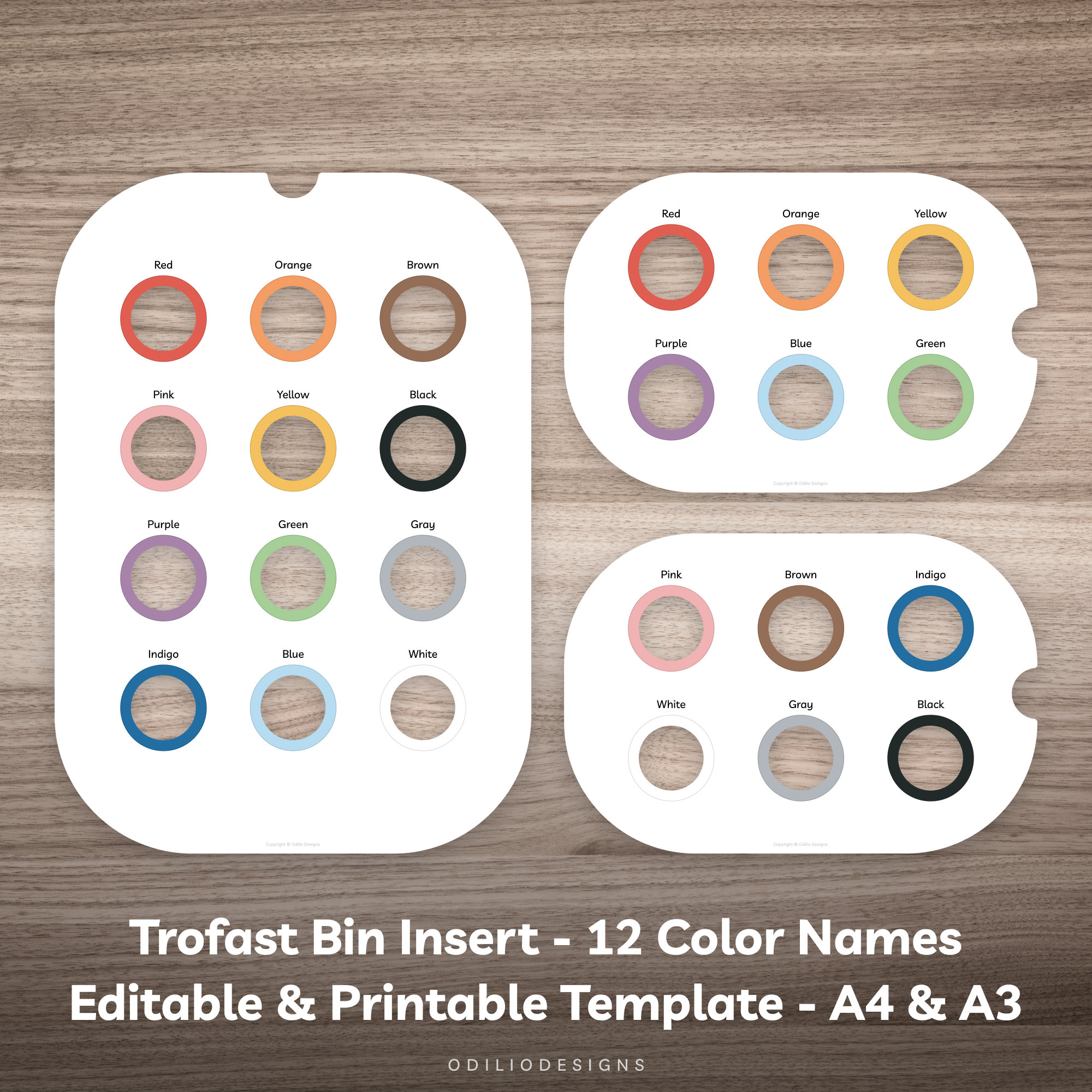 Color Sorting Printable Trofast Insert for Toddler Montessori Color ...