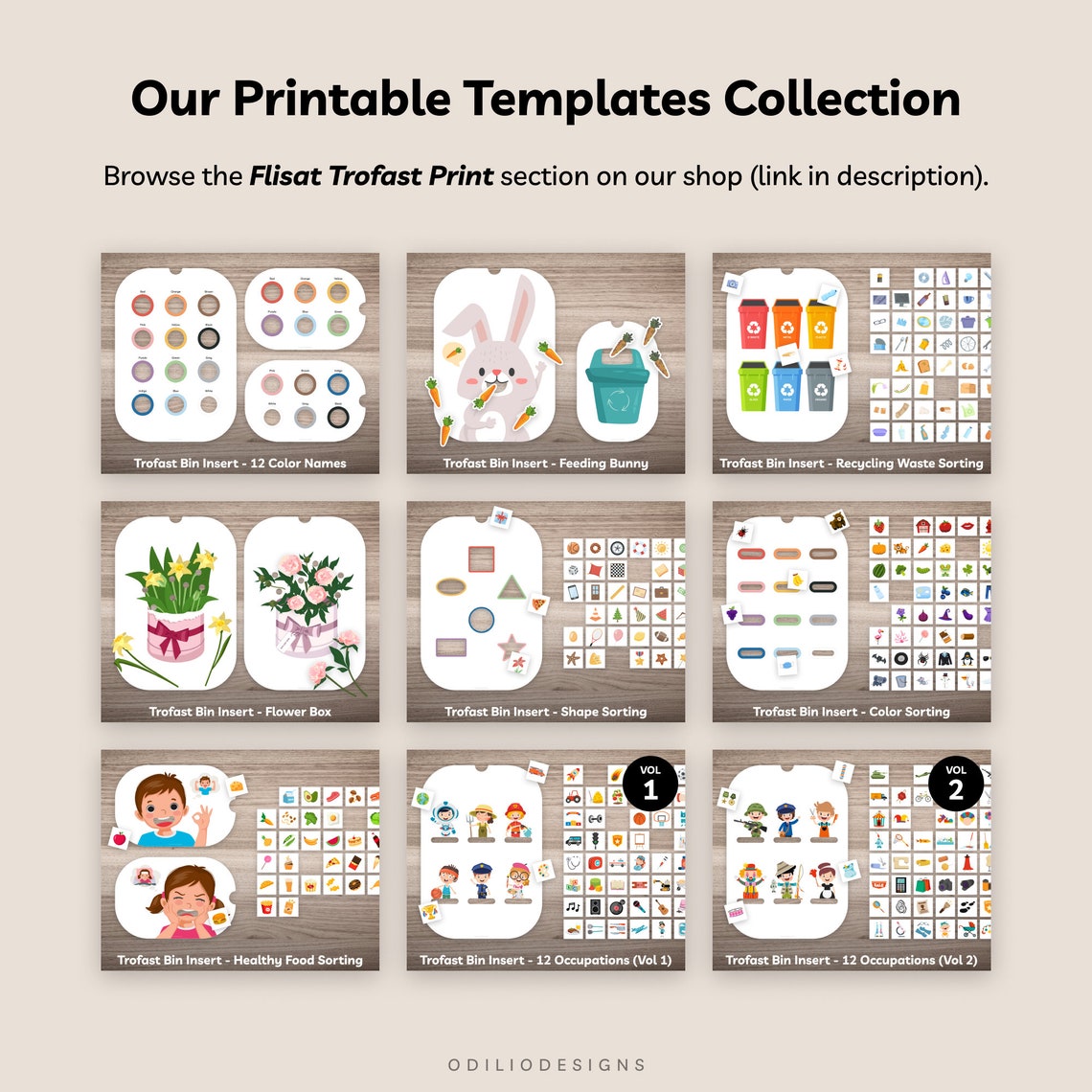 Color Sorting Printable Trofast Insert for Toddler Montessori Color ...