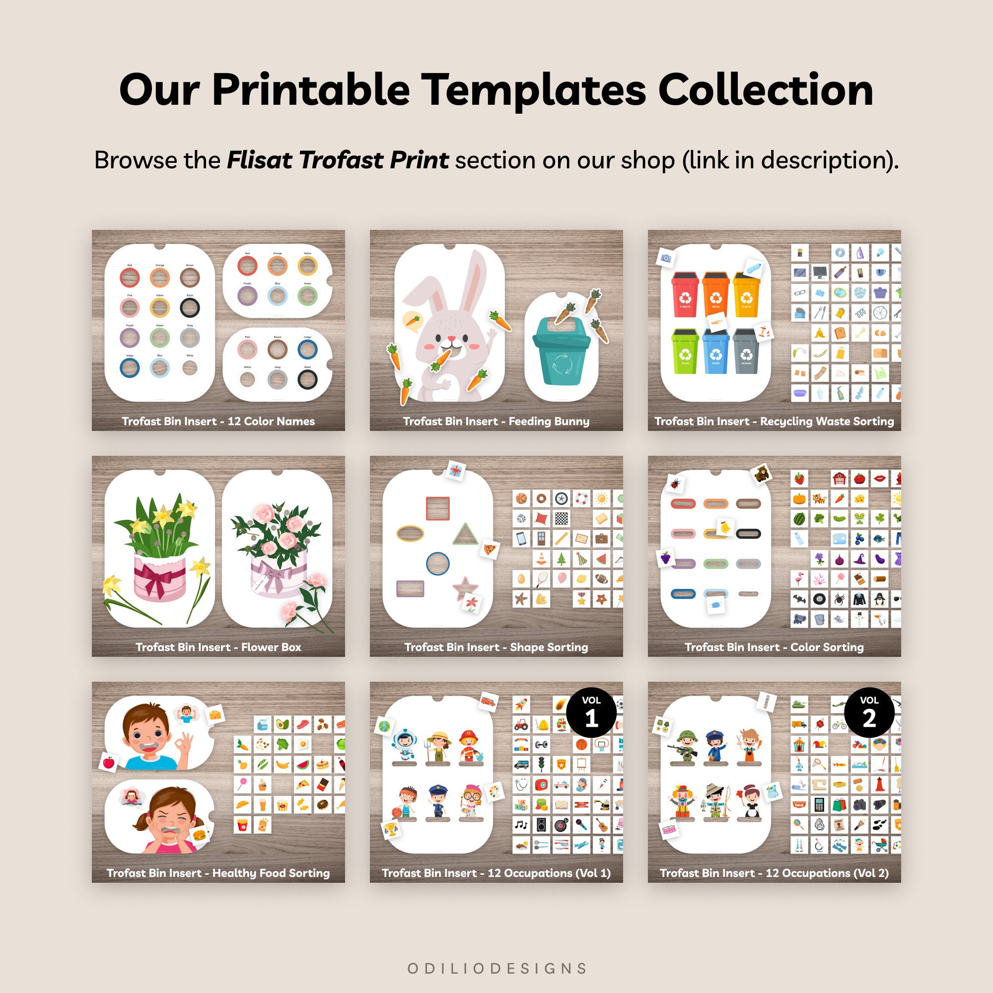 Color Sorting Printable Trofast Insert for Toddler Montessori Color ...