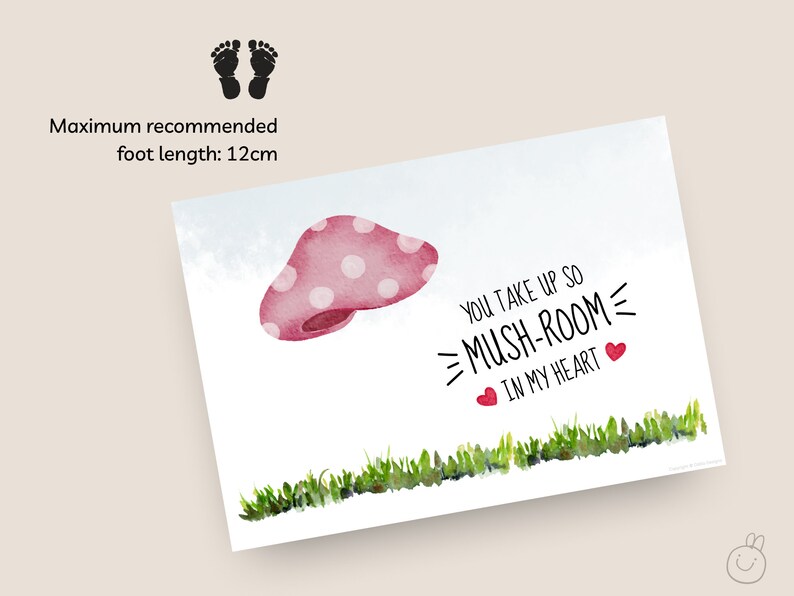 Printable Valentine's Day Footprint Art: so Mushroom in My - Etsy