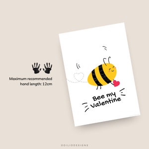 Bee My Valentine Handprint Craft for Toddler Valentines Cards Printable ...