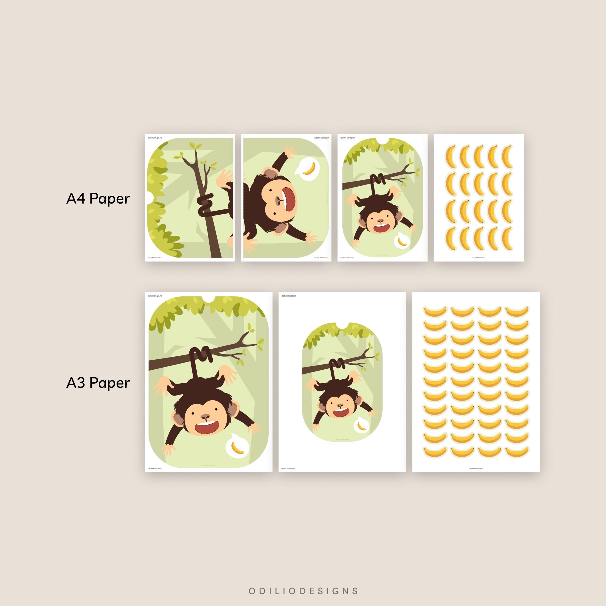 Feeding Monkey Flisat Insert Trofast Bin Lid Printable Fun Game Feeding ...