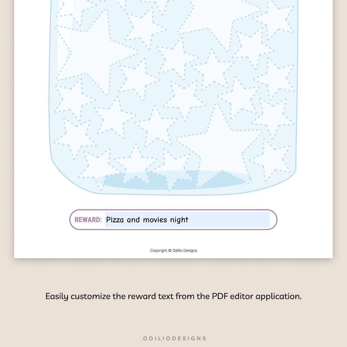 Star Reward Jar Printable Behavior Chart for Students Classroom Reward ...