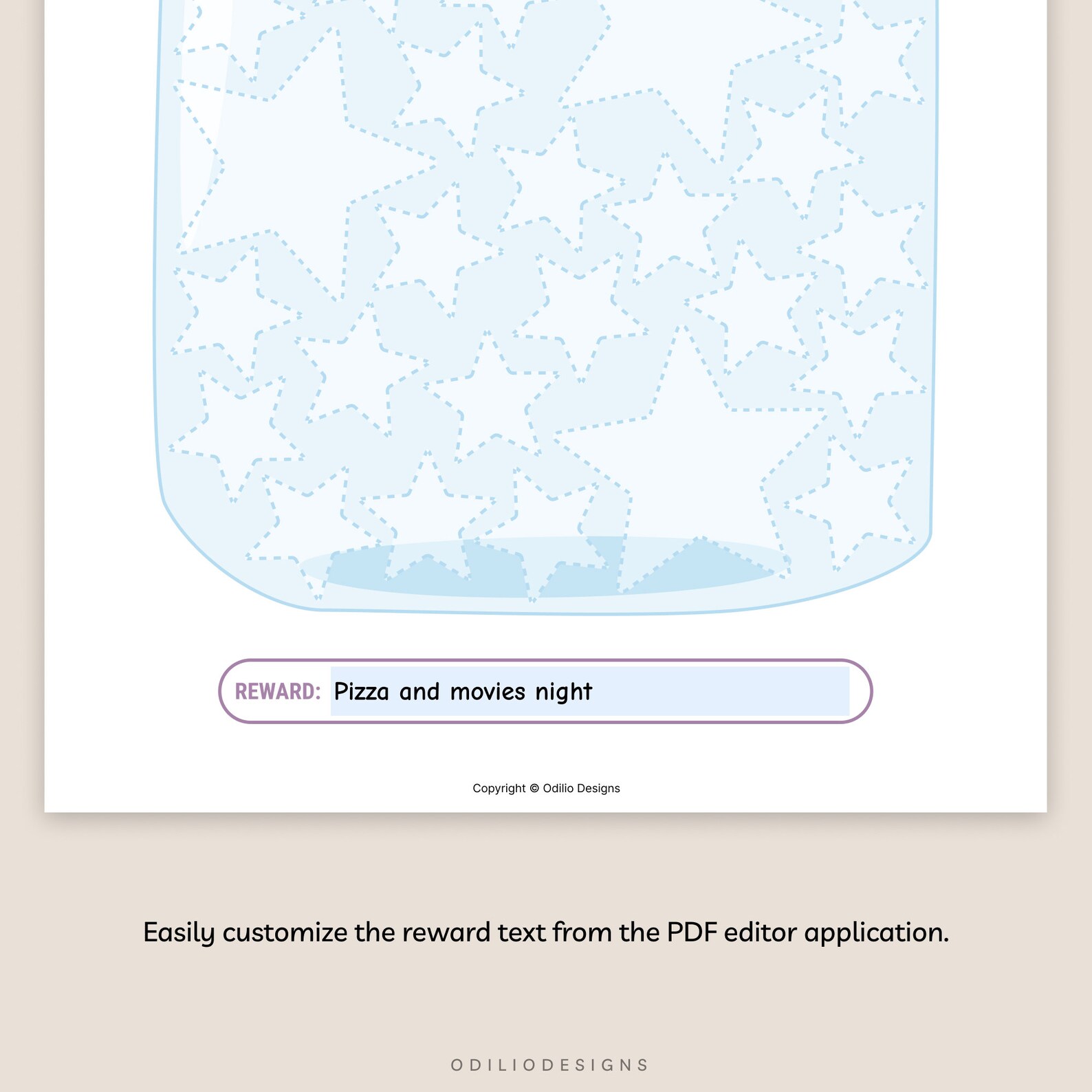 Star Reward Jar Printable Behavior Chart for Students Classroom Reward ...