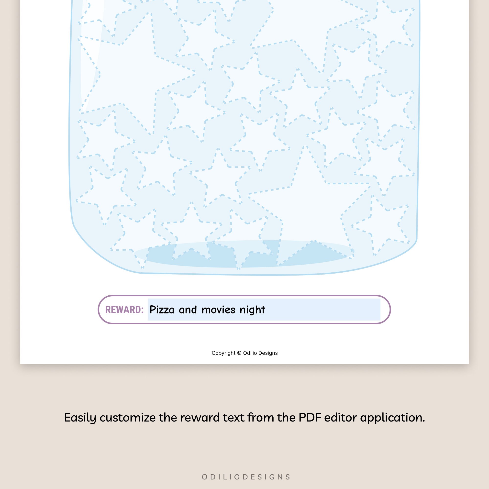 Star Reward Jar Printable Behavior Chart for Students Classroom Reward ...