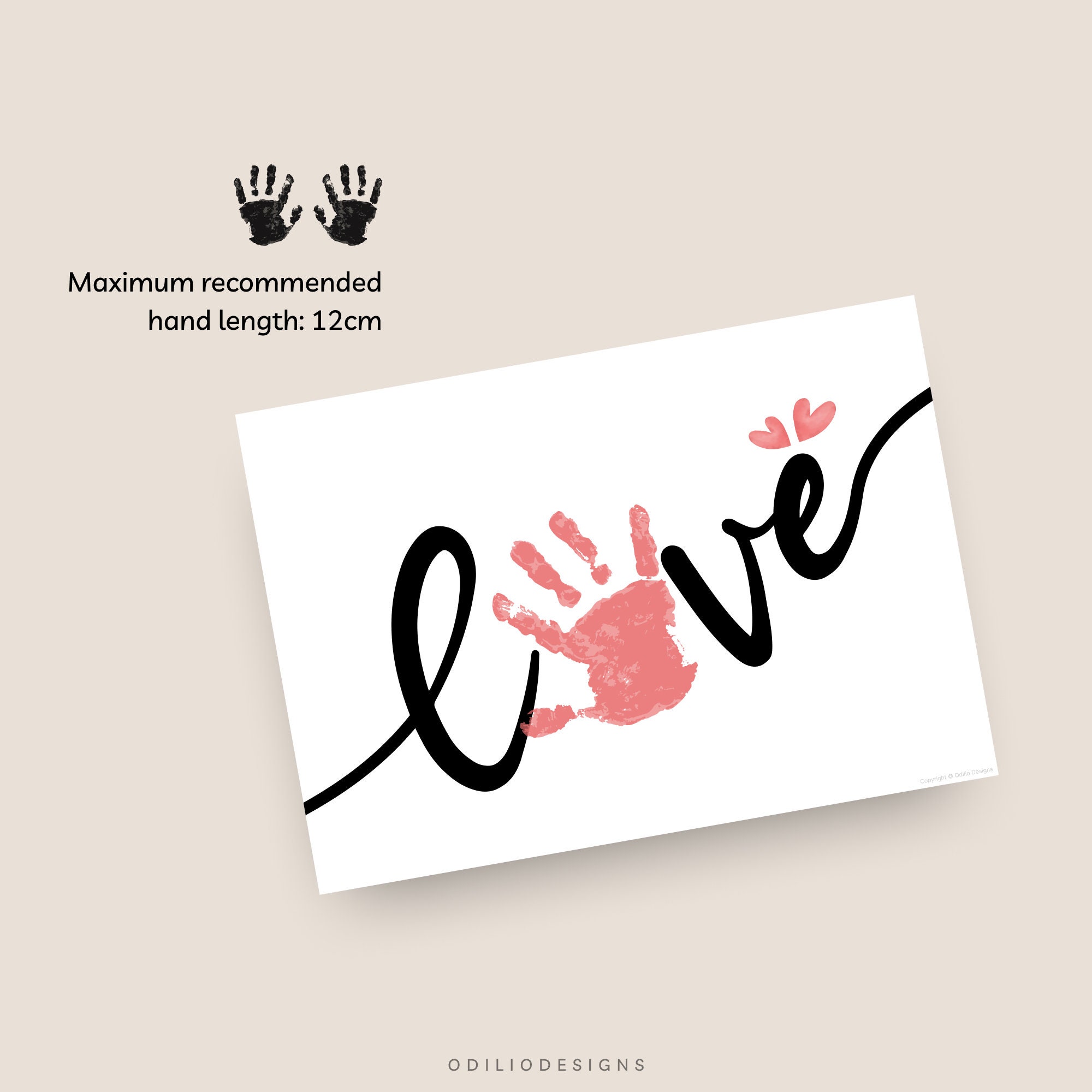 LOVE Handprint Art Craft Valentine's Day Card DIY Kids Gift for Mom Dad ...