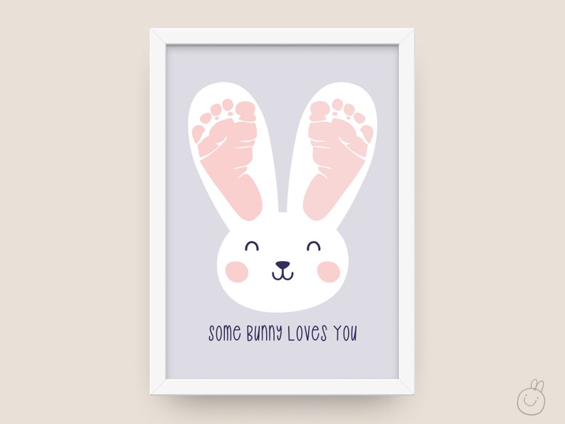 Easter Handprint Footprint Art Craft Some Bunny Loves You Sign for Baby ...