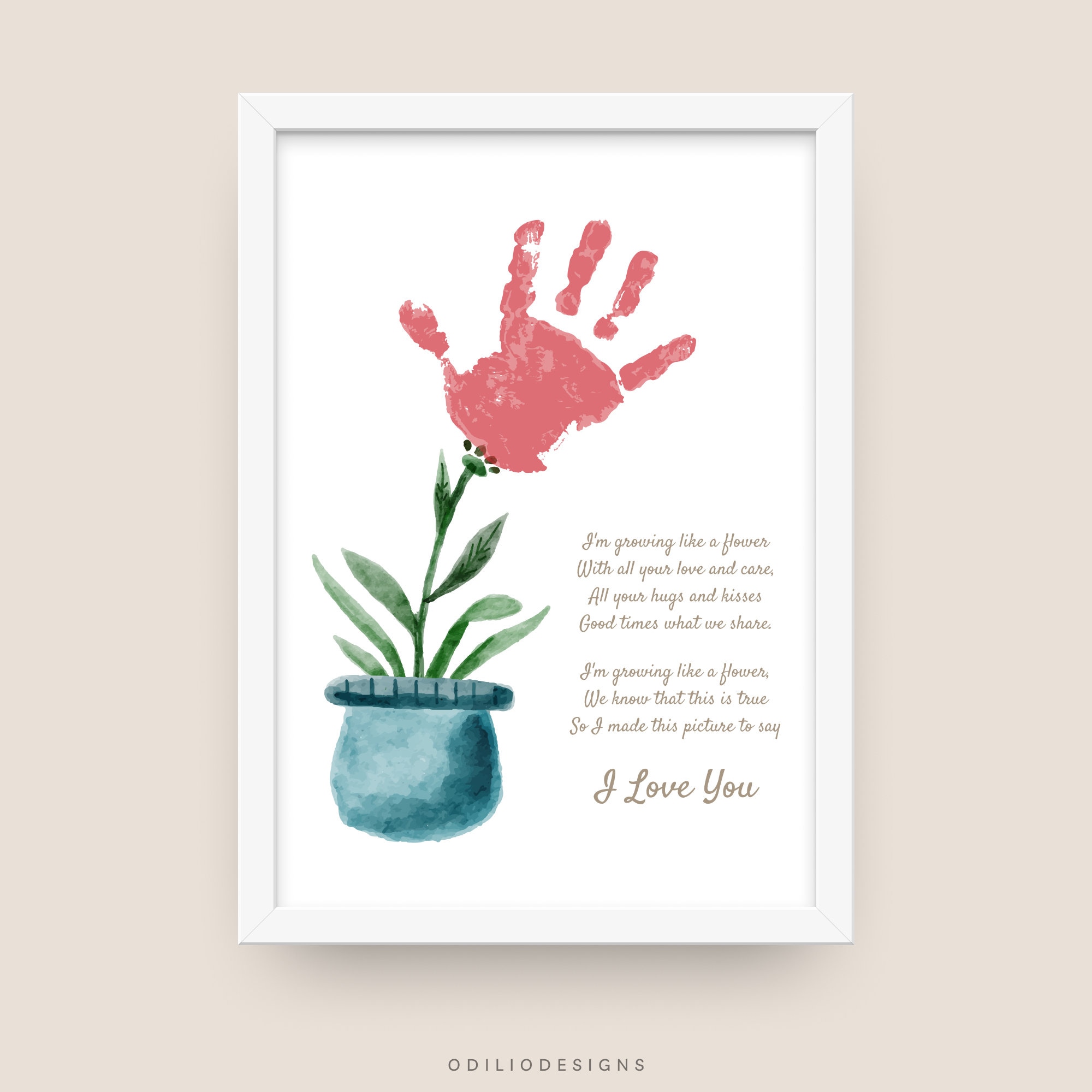 Flower Handprint Art for Mother's Day Gift for Mom Birthday Gift From ...