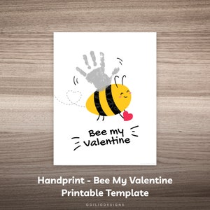 Bee My Valentine Handprint Craft for Toddler Valentines Cards Printable ...