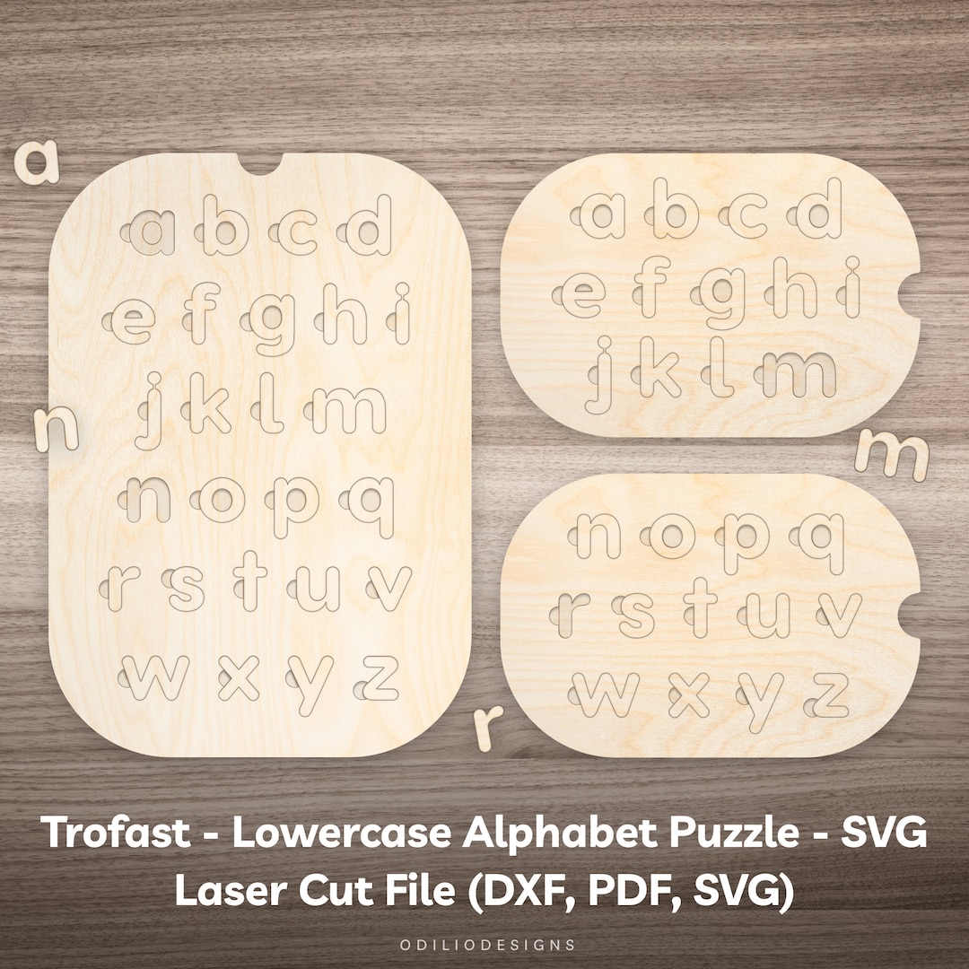 Flisat Insert Alphabet Puzzle SVG fichier découpé au laser pour enfants ...
