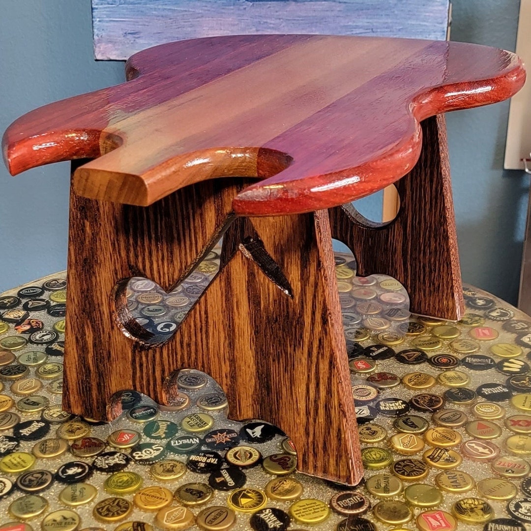 Guitar Step Stool Burgundy Sean Ginny - Etsy