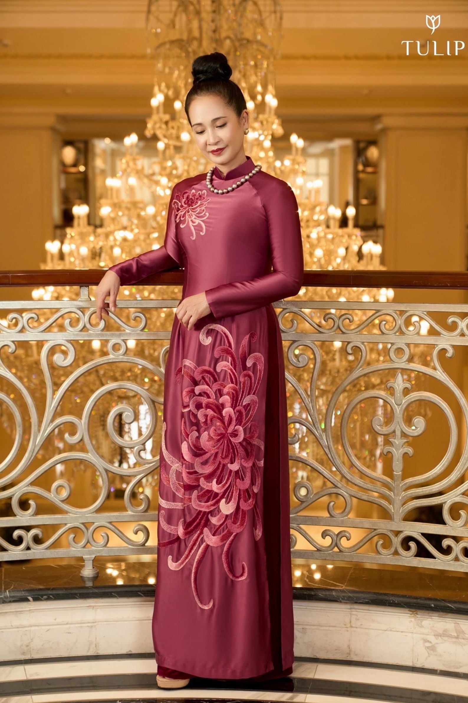 Burgundy Ao Dai Vietnamese Traditional Dresses - Etsy