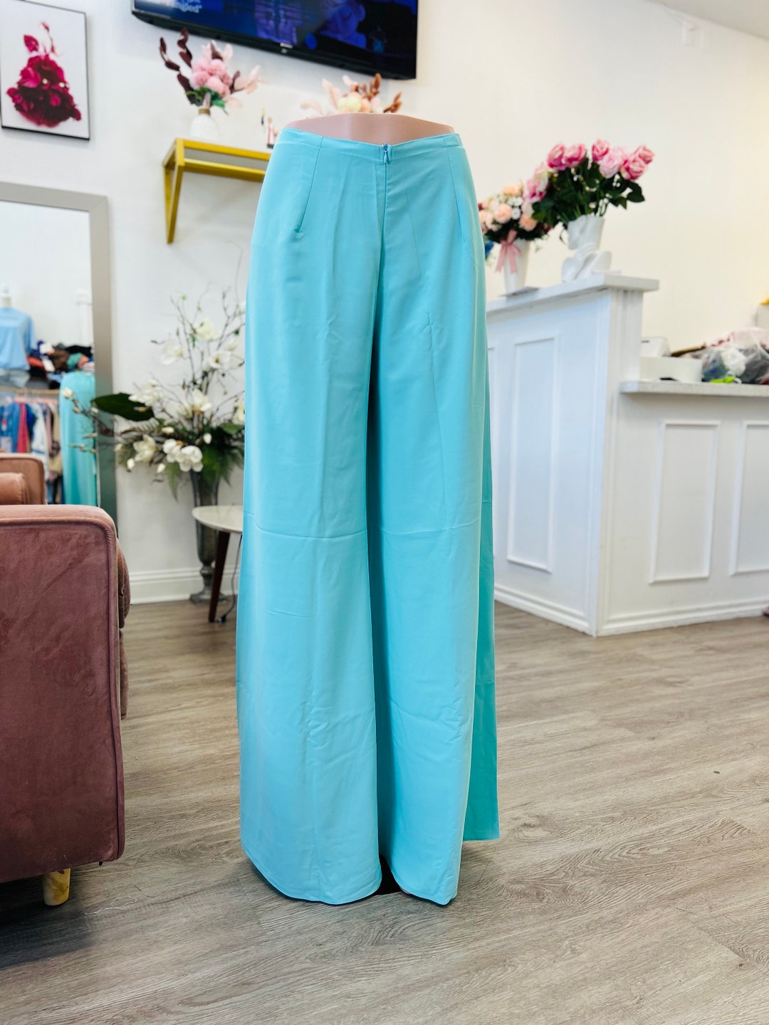 Turquoise Ao Dai’s Pants, Skirt Pants, Women’s Pants 43inches(112-115cm ...