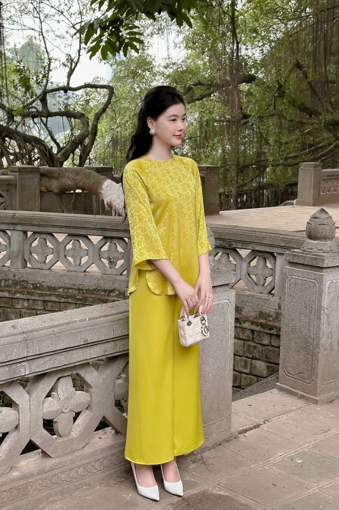 Do Lam Di Chua, Do Bo Phat Tu/jacquard Pajamas Set Vietnamese Included ...