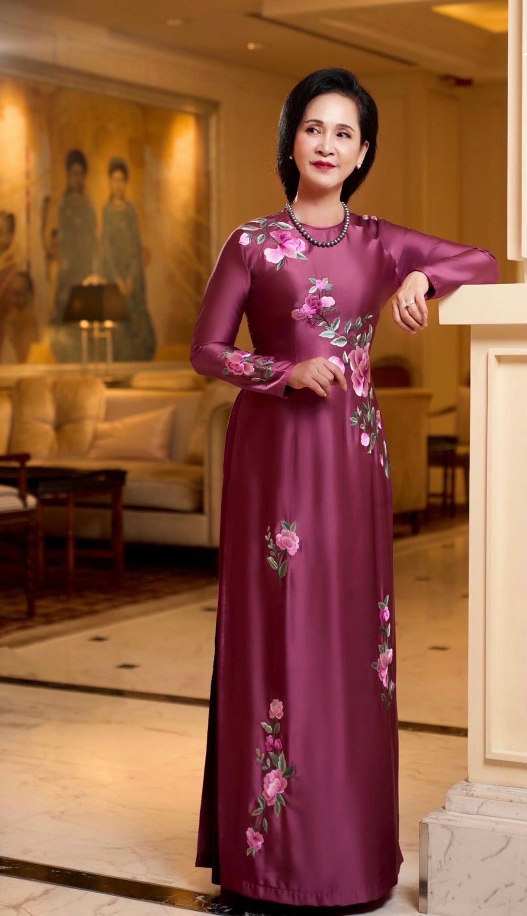 Vietnamese Traditional Dresses Ao Dai Purple - Etsy