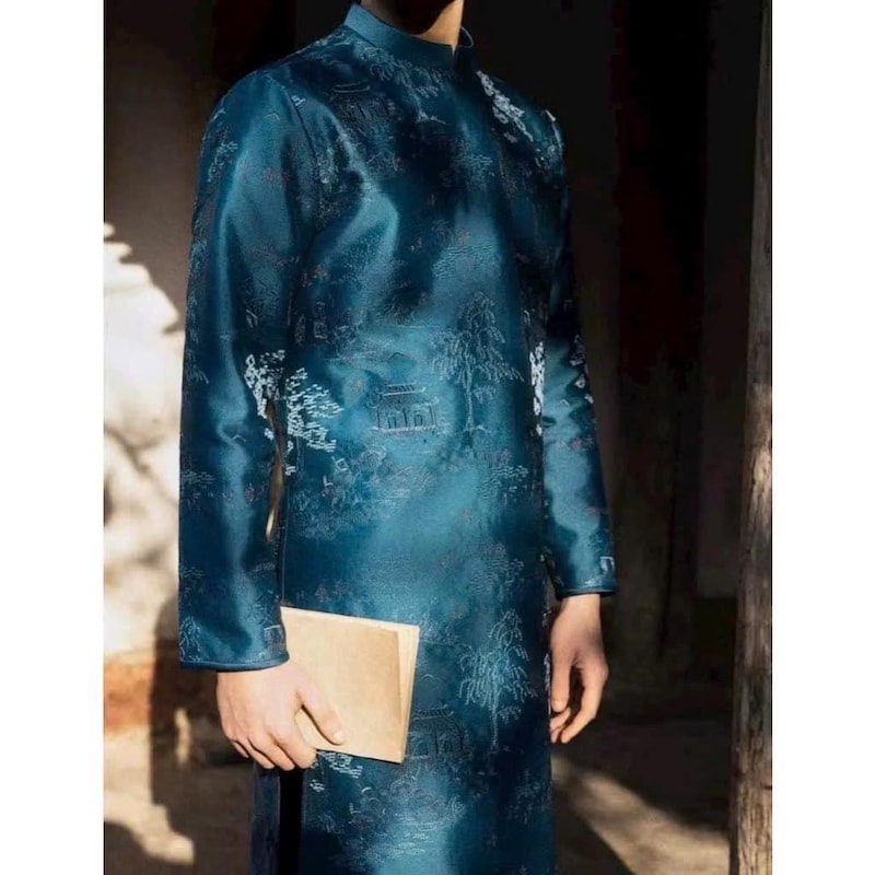 Mens Brocade Navy Blue - Etsy