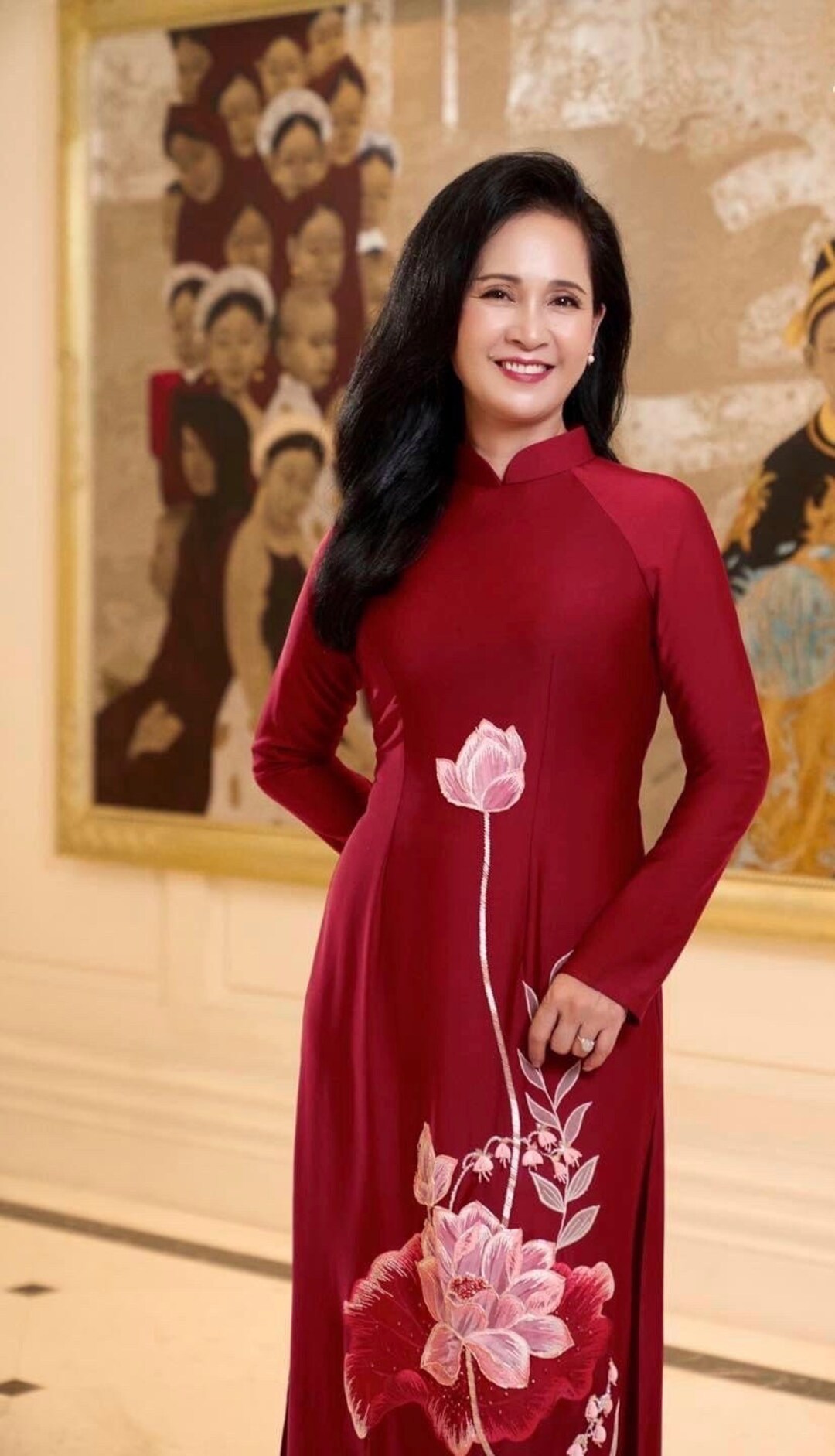 Vietnamese Dark Red Traditional Dresses Ao Dai for Mom - Etsy