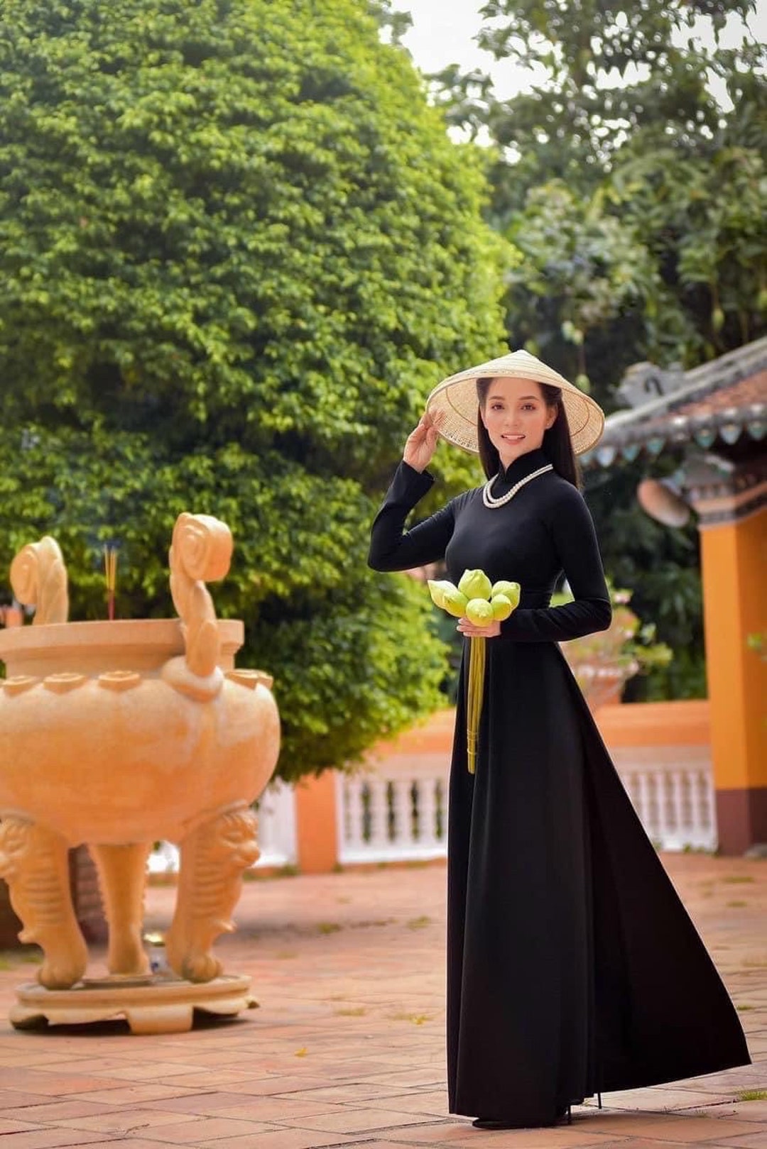 Black Soft Silk Ao Dai Vietnam Traditional Dress With Double Layers ...