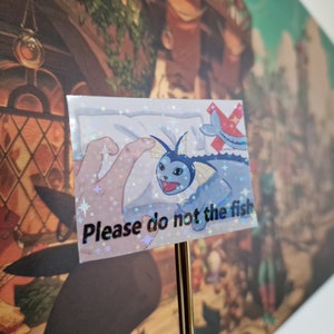 Pokemon Meme Sticker Vaporeon 'do Not the Fish' Sparkling Vinyl - Etsy