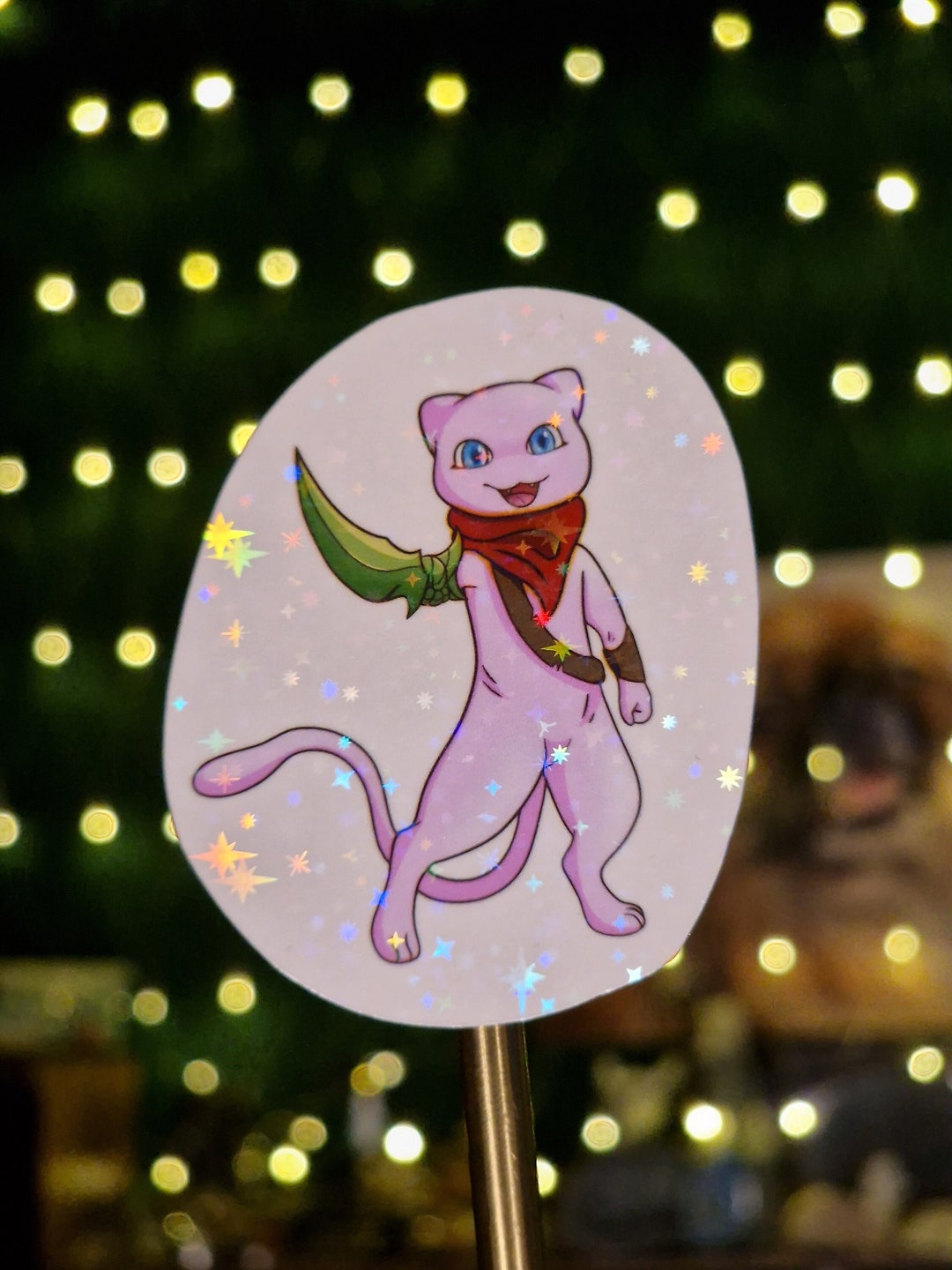 Mew Cosplaying as Quill From Moss VR Sparkling Vinyl Sticker - Etsy