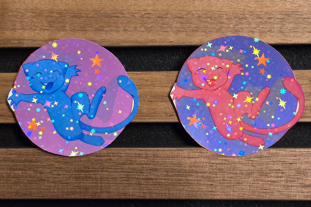 Pokemon Mew Stars Sticker Vinyl Shiny Glitter Sparkling Waterproof - Etsy